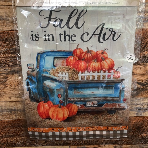 Holiday | Retro Blue Truck Fall Pumpkins 125x18 Garden Flag | Poshmark